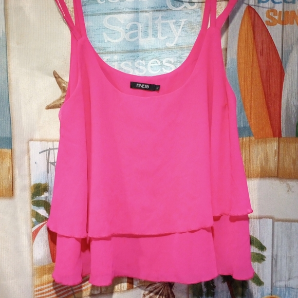 Tops | Hot Pink Ruffle Top | Poshmark